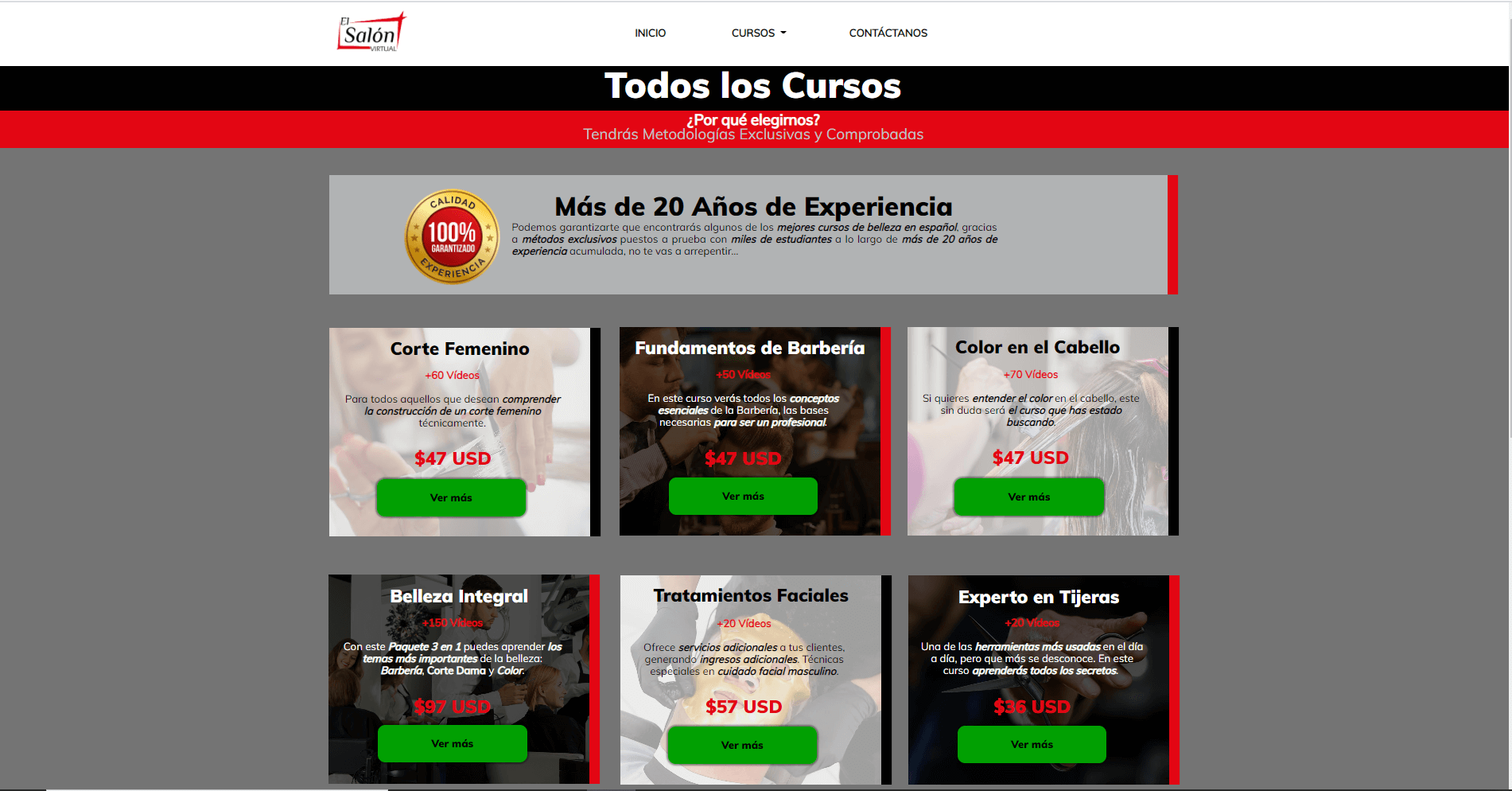 El Salón Virtual | Todos nuestros Cursos Disponibles